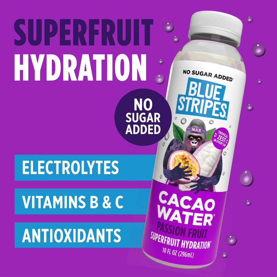 Cacao Water - Passion Fruit – Blue Stripes