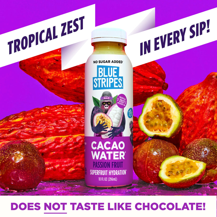 Cacao Water - Passion Fruit – Blue Stripes
