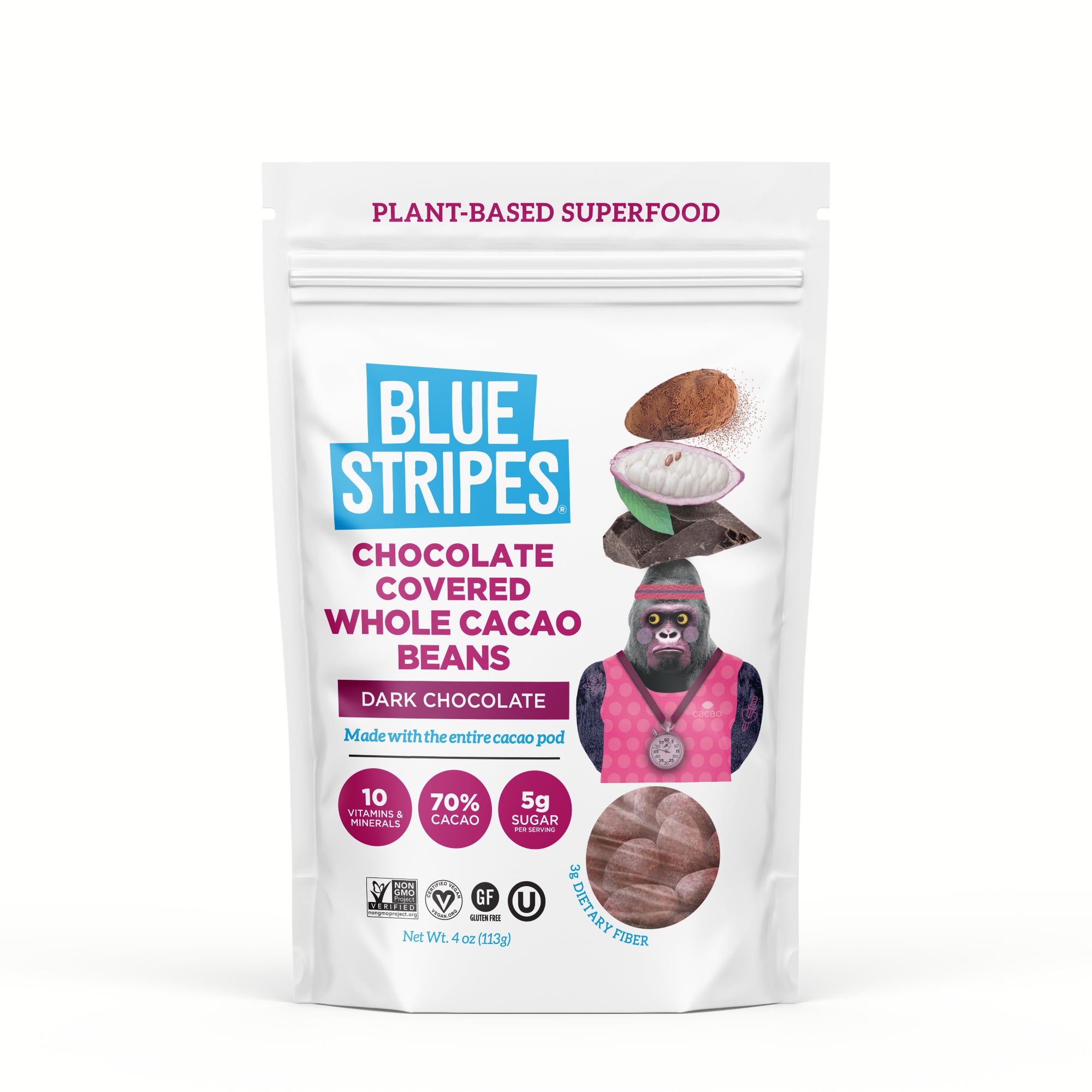 Chocolate Covered Whole Cacao Beans - Dark Chocolate – Blue Stripes