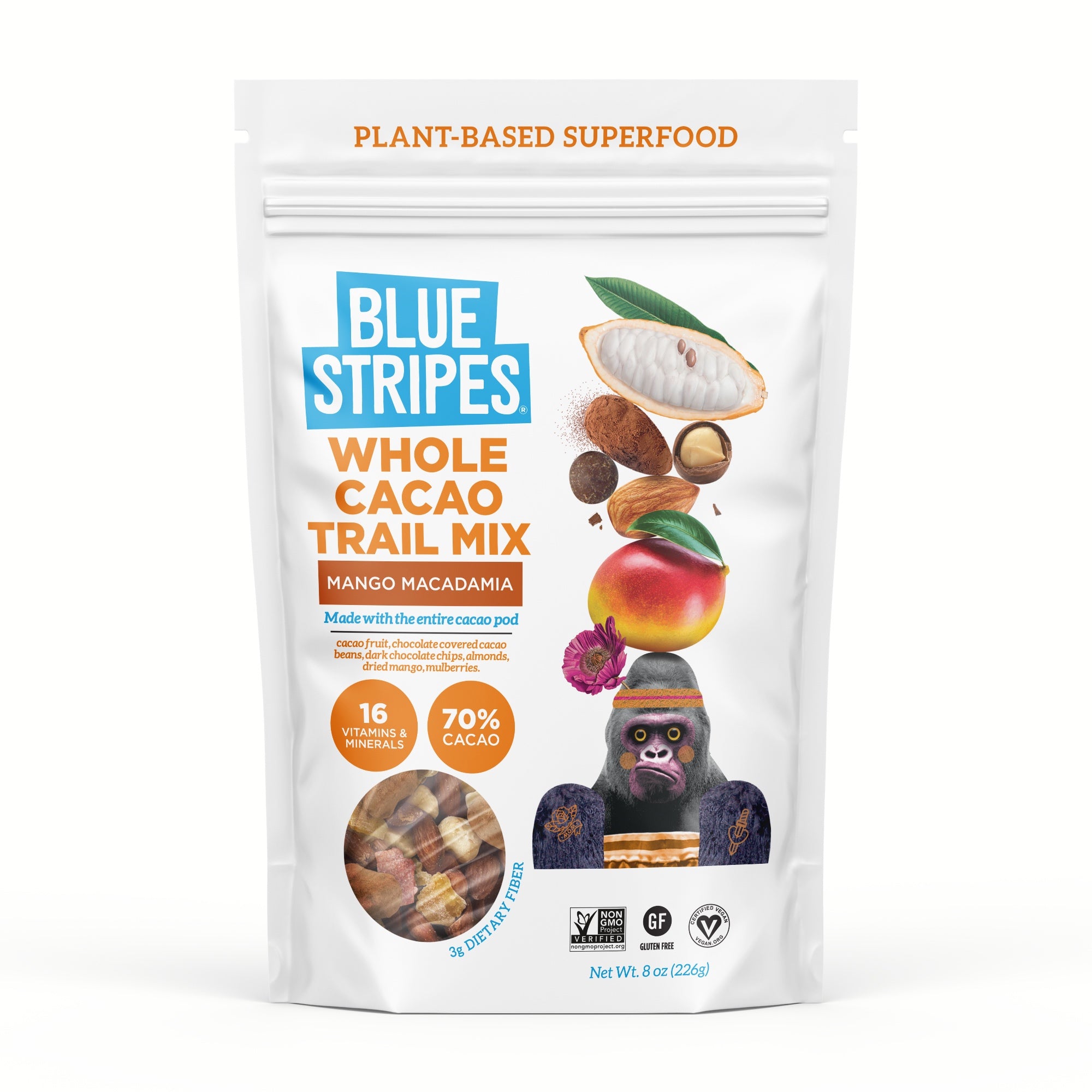 Whole Cacao Trail Mix - Mango Macadamia – Blue Stripes