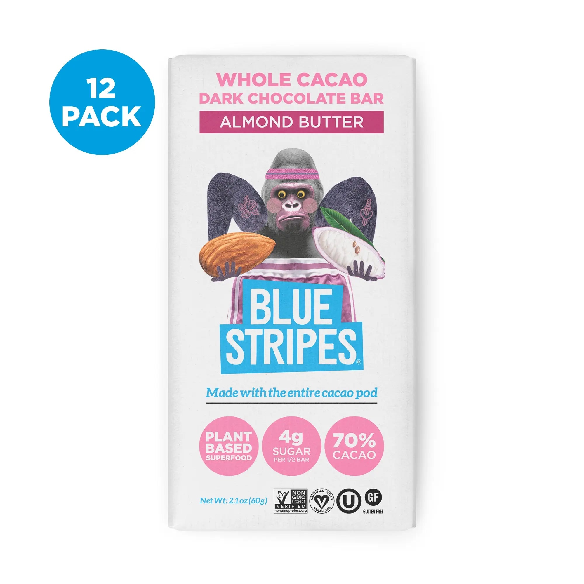 Whole Cacao Chocolate Bar - Almond Butter – Blue Stripes